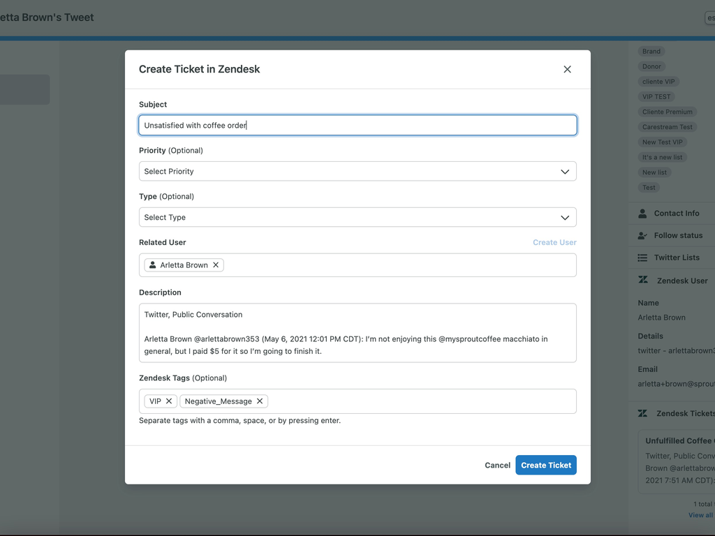 Sprout Social App Integration with Zendesk Support