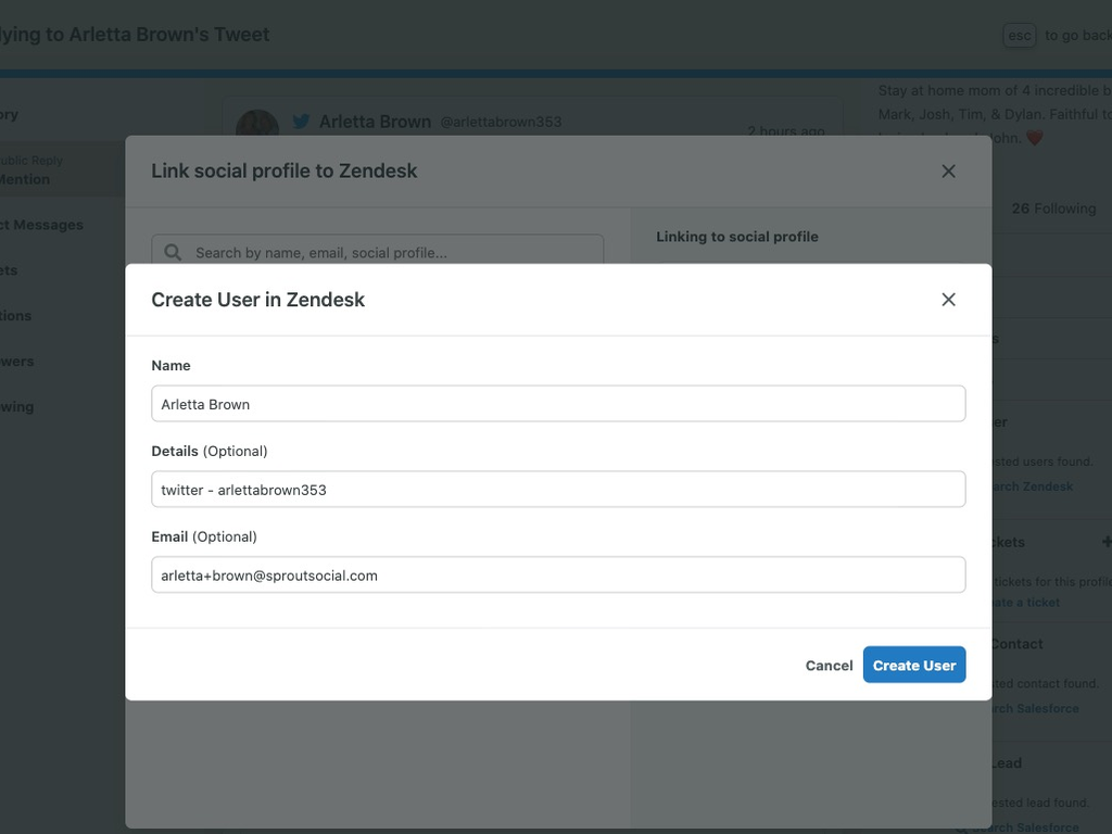 Sprout Social App Integration with Zendesk Support
